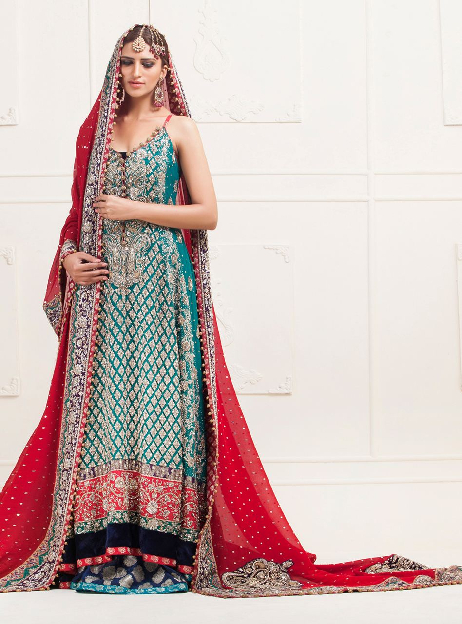 Turquoise Spaghetti Strapped Dress – Zainab Chottani